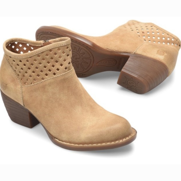Born | Shoes | Born Womens Winema Tan Leather Suede Ankle Moto Boot ...